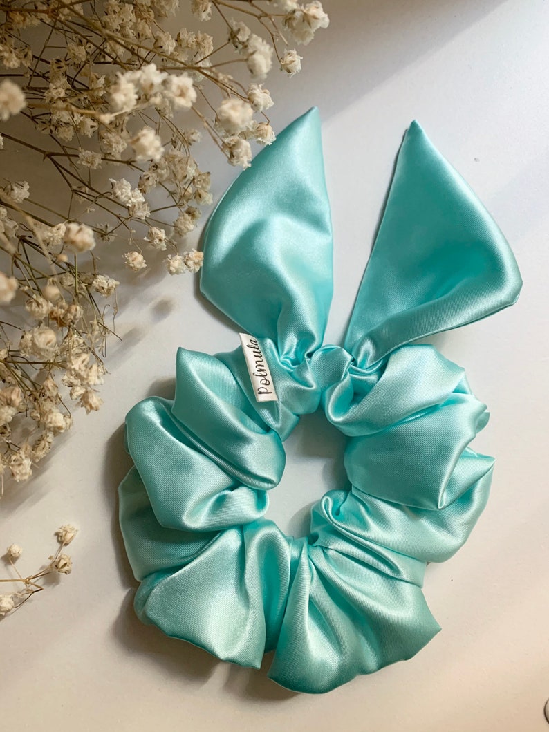 Bunny Ear Silk Satin Scrunchie Tie / Hair Scrunchies Hair - Etsy
