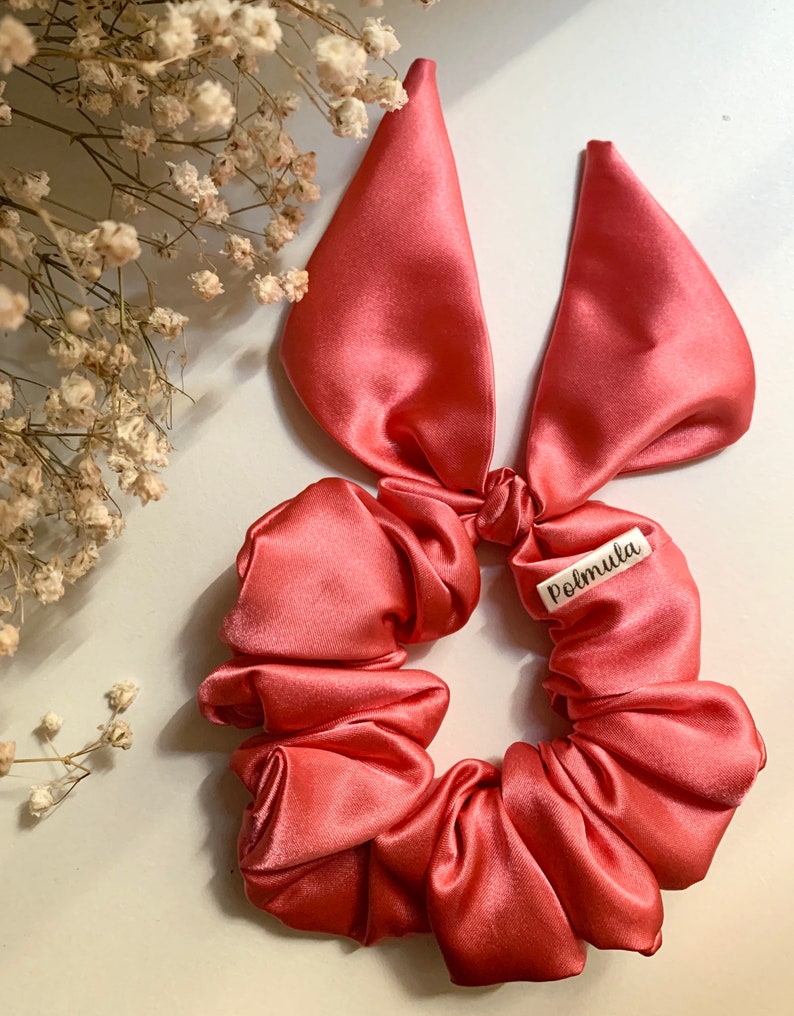 Bunny Ear Silk Satin Scrunchie Tie / Hair Scrunchies Hair - Etsy