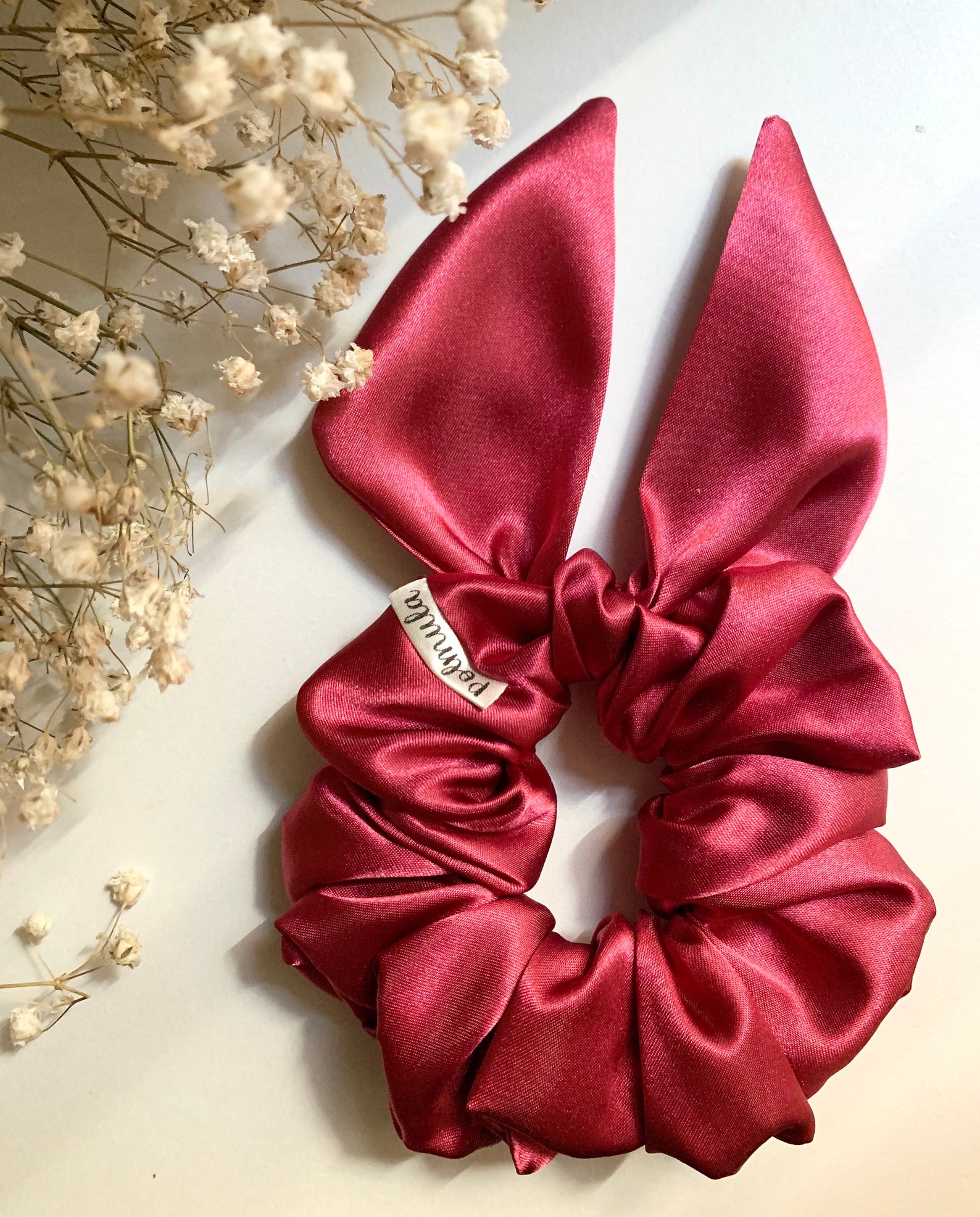 Bunny Ear Silk Satin Scrunchie Tie / Hair Scrunchies Hair - Etsy