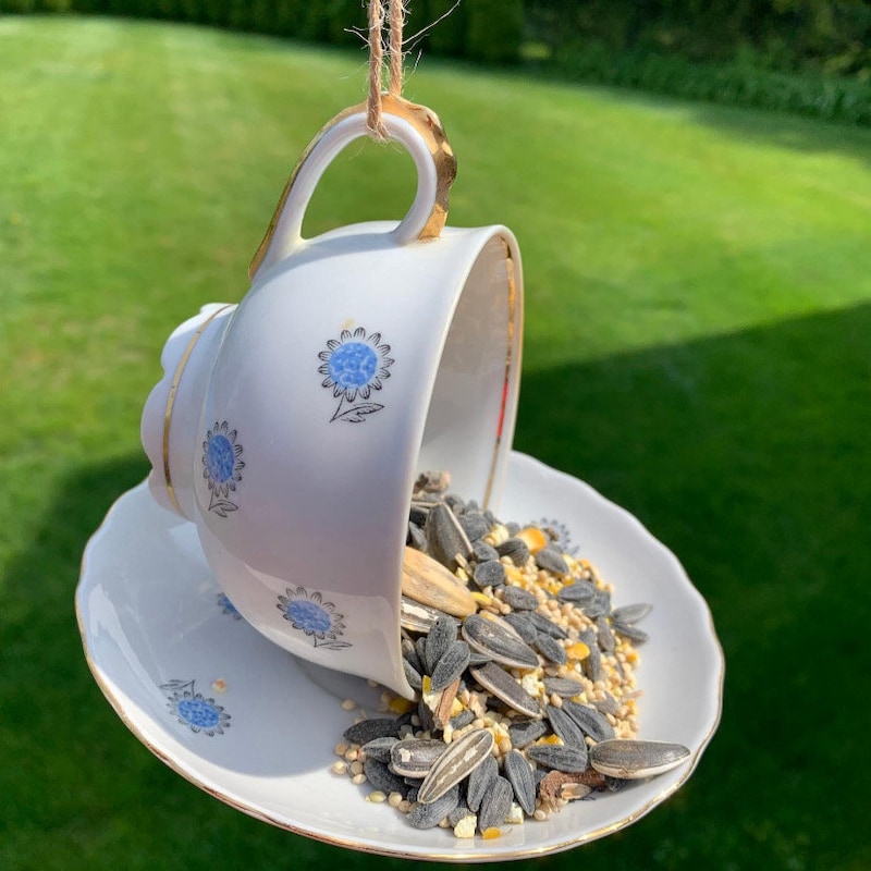 Tea Cup Bird Feeder - Etsy