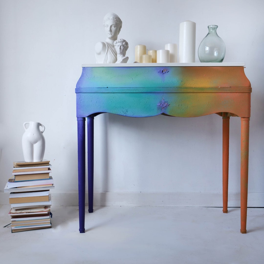 Dressing Table Hand Painted Furniture Boho Furniture Bedroom Furniture Upcycled Dressing Table ...