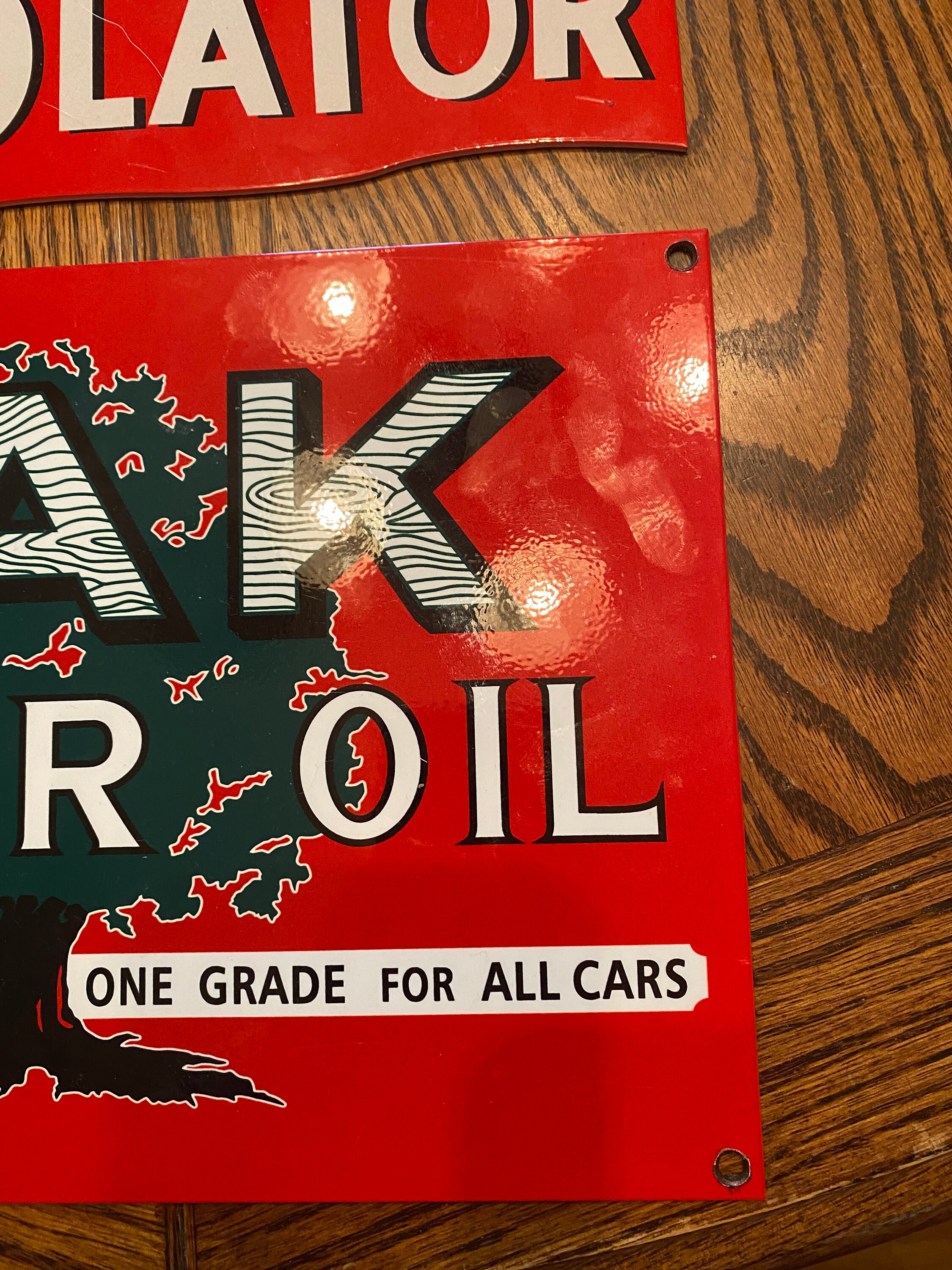 2ea. Vintage Old (heavy) Oak Motor Oil and Purolator Oil Filter Service ...