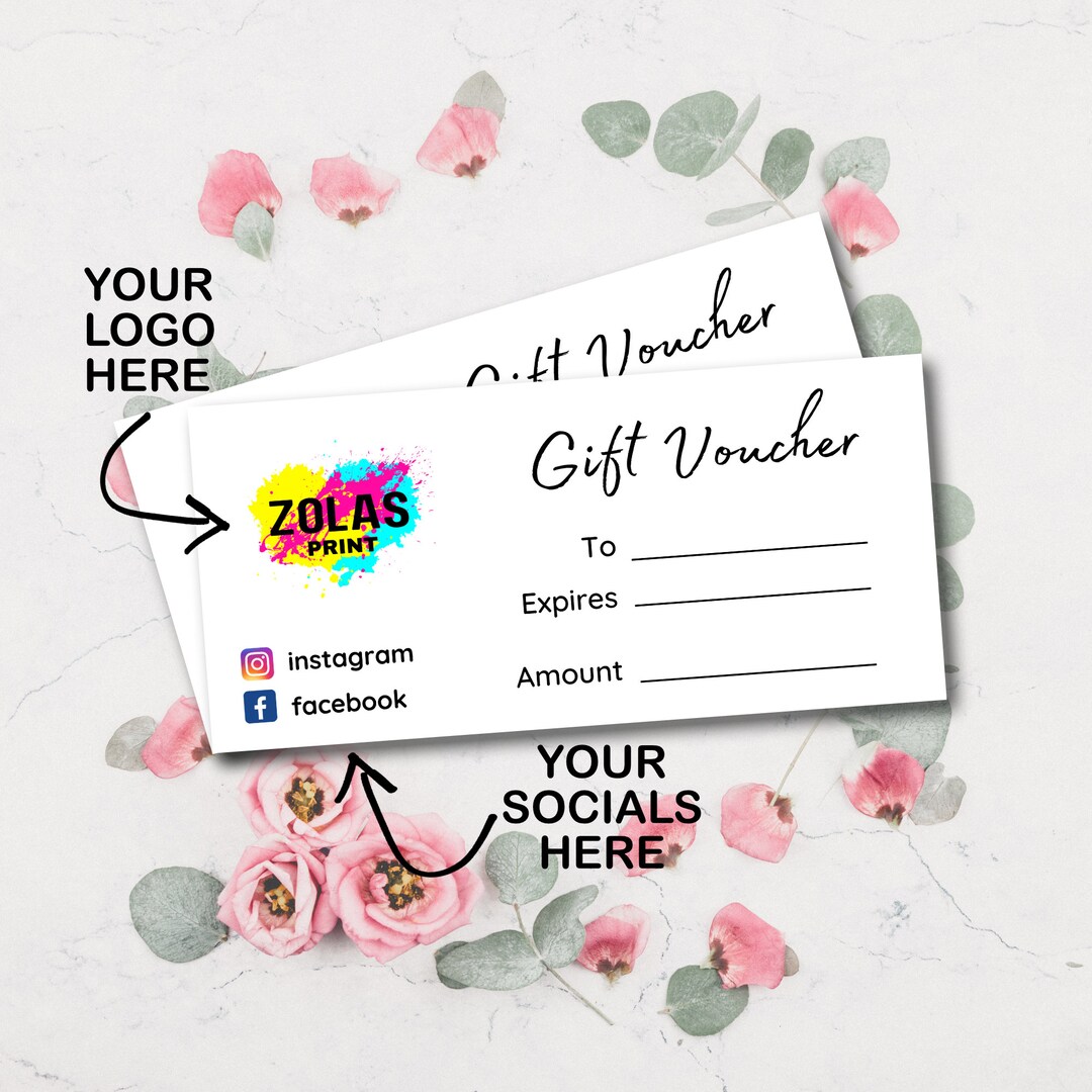 Personalised Vouchers Custom Logo Small Business Gift Voucher ...