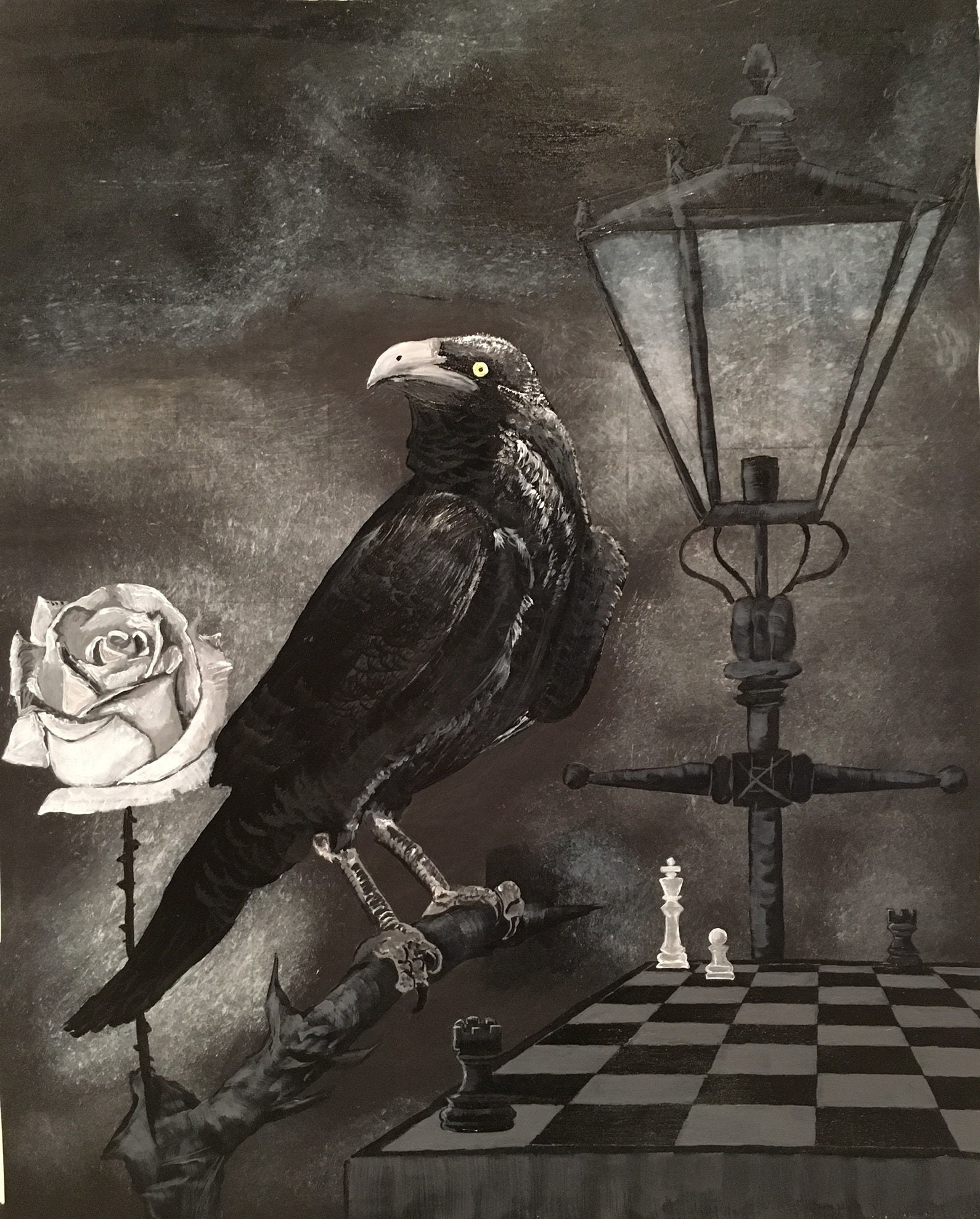 Raven, the Raven, Rooks and Roses, Crow, Raven at Night, Chess, Gothic ...