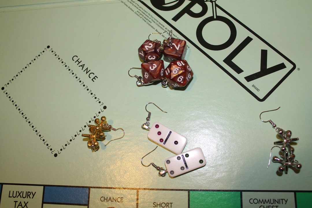 Game Night Earrings! Dice, Jacks (from the Game Ball and Jacks) and ...