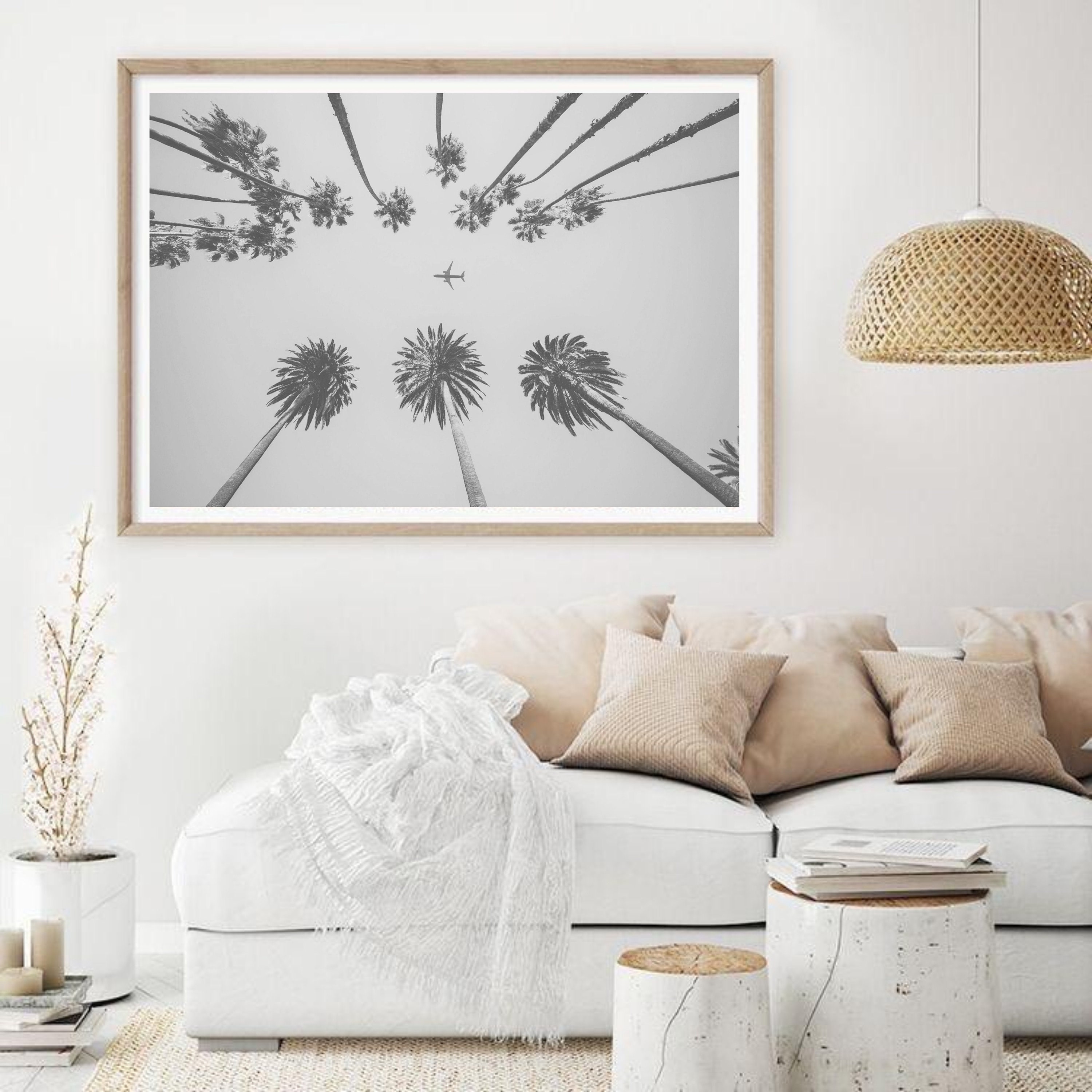 BEACH PRINT Palm Trees Sky and Aircraft Print Tropical - Etsy