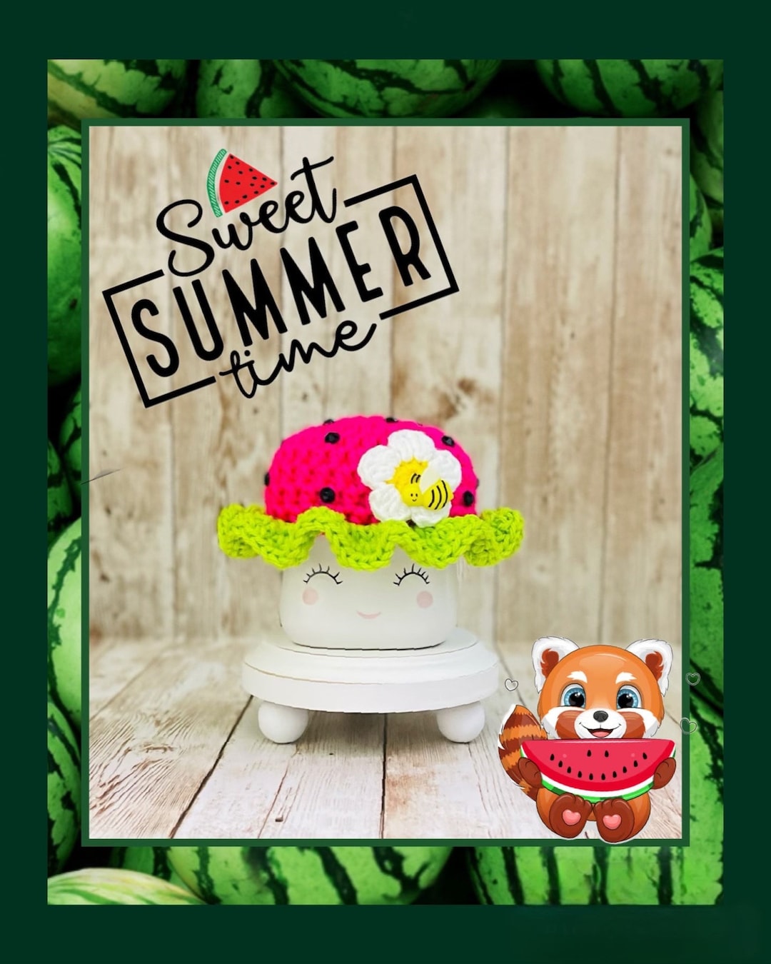 Watermelon Marshmallow Mug Hat Rae Dunn Spring Decor Tiered Tray Decor ...