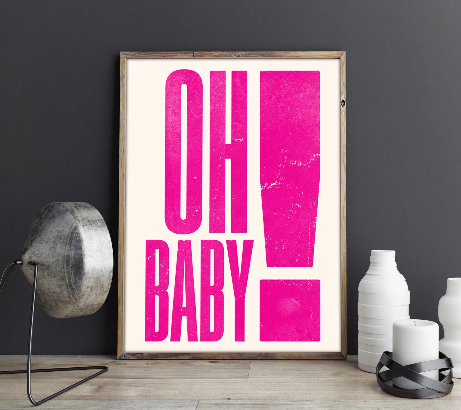 Oh Baby Print - Bold Print - Typographic Poster - Gallery Wall Art - Etsy
