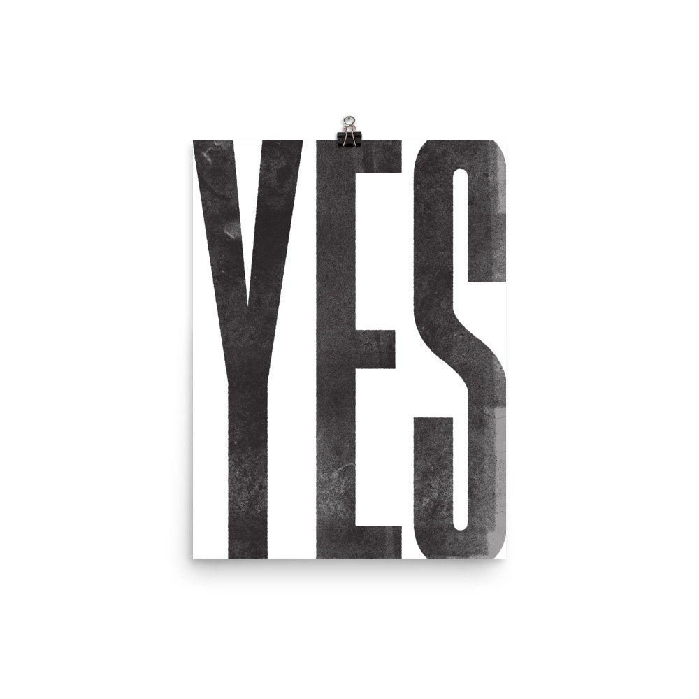 Abstract Print Yes Print Typography Art Positive Words | Etsy