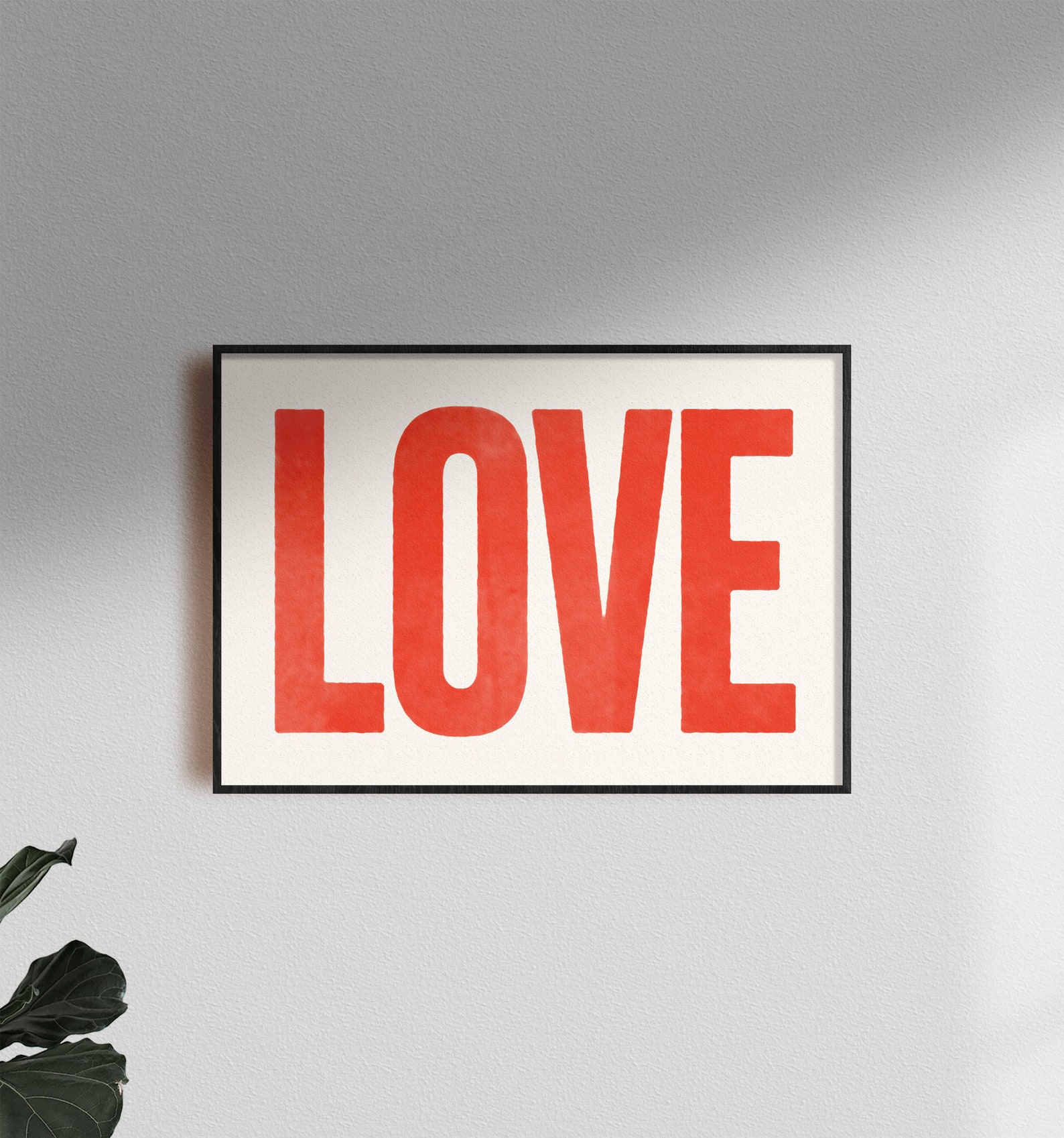 Horizontal Art Love Print Typography Poster Minimalist - Etsy UK