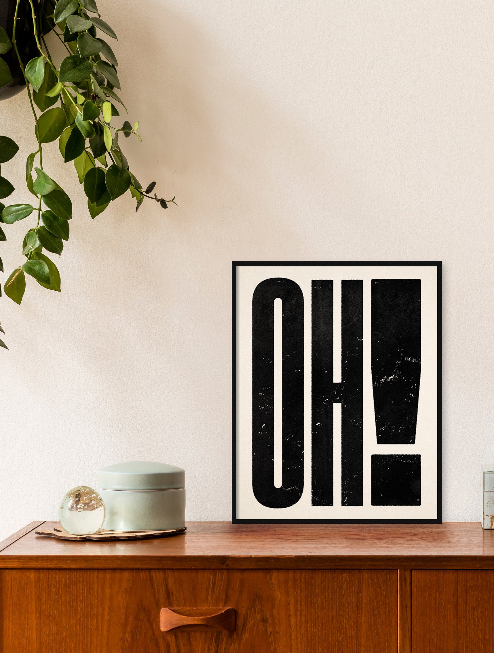 Typography Print Oh Poster Bold Print Minimalist Home | Etsy