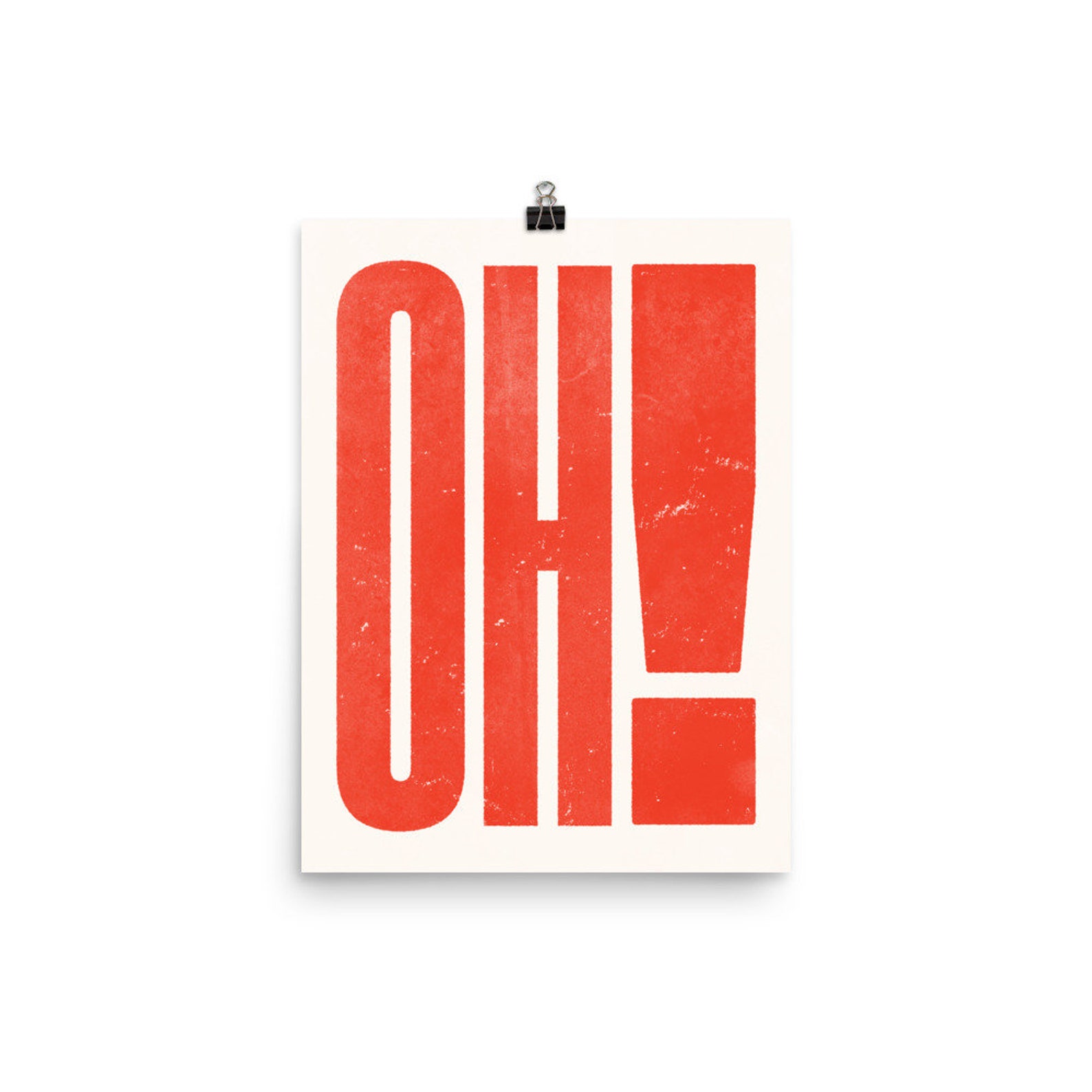 Typography Print Oh Poster Bold Print Minimalist Home | Etsy