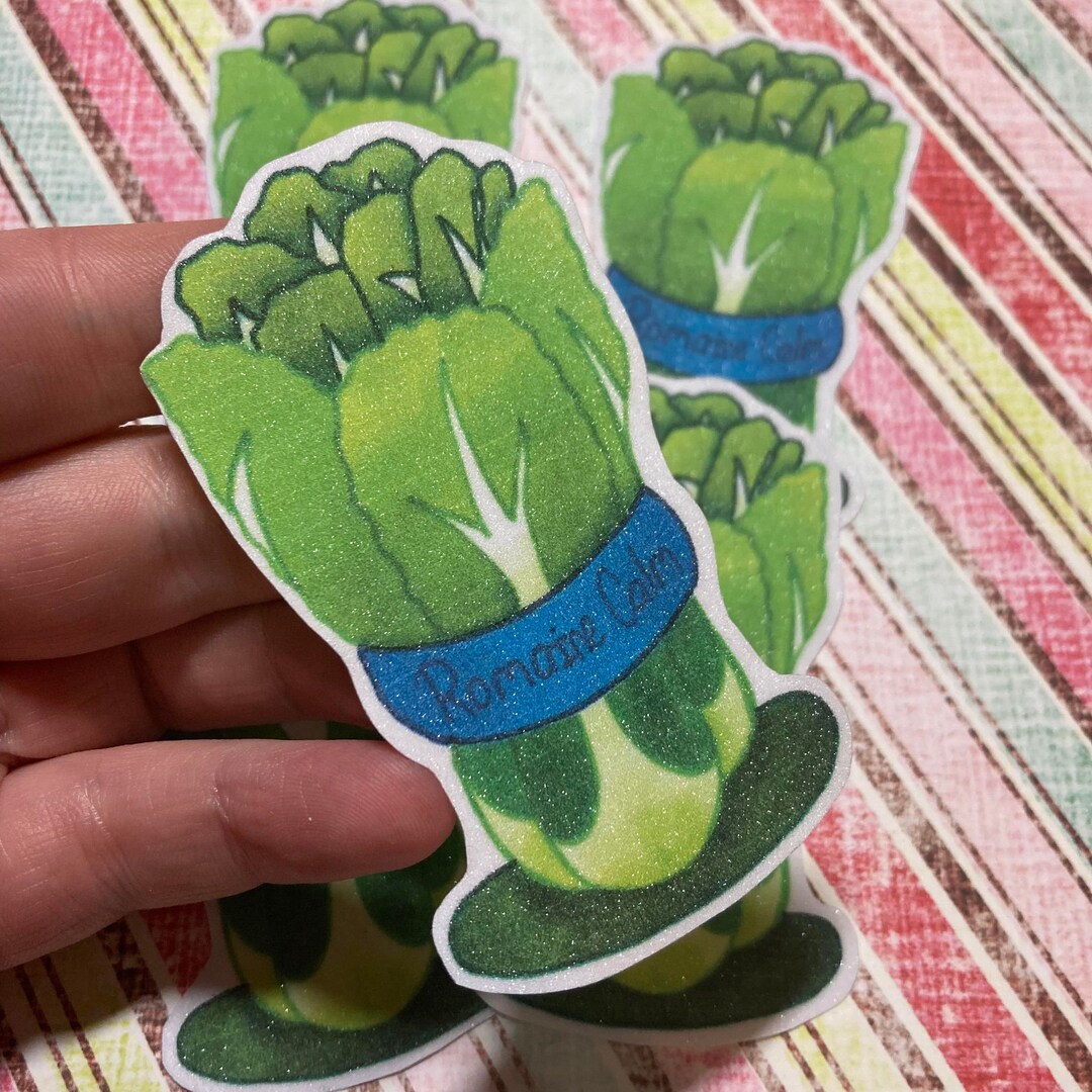 Romaine Calm Food Pun Glitter Sticker - Etsy