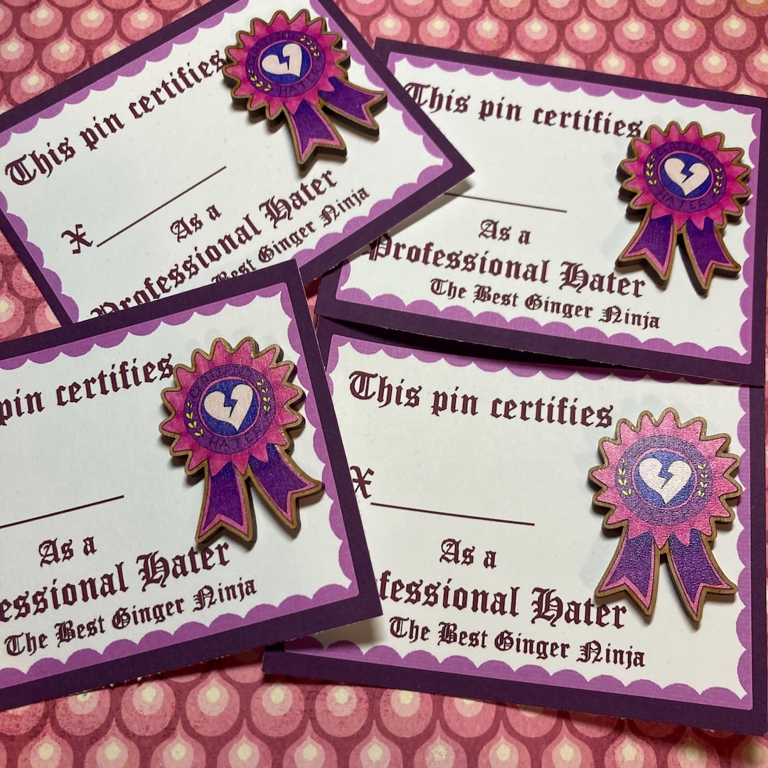 Certified Hater Ribbon Award Wooden Pin - Etsy