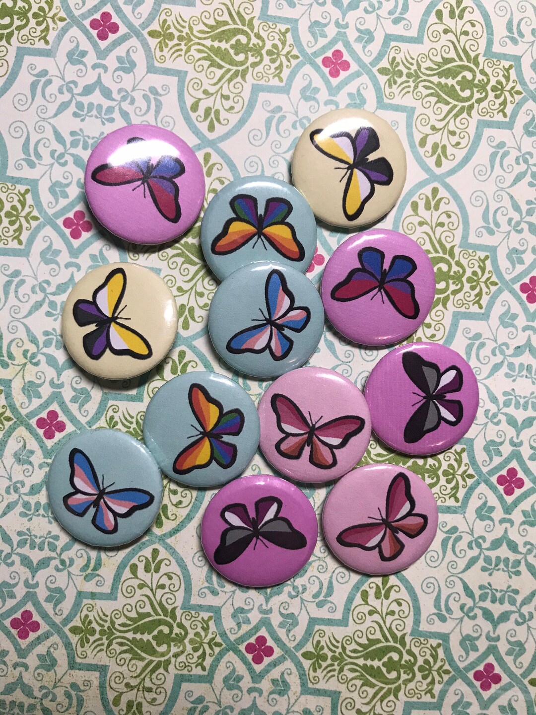 LGBT Butterfly Pride Flag Button Badges - Etsy