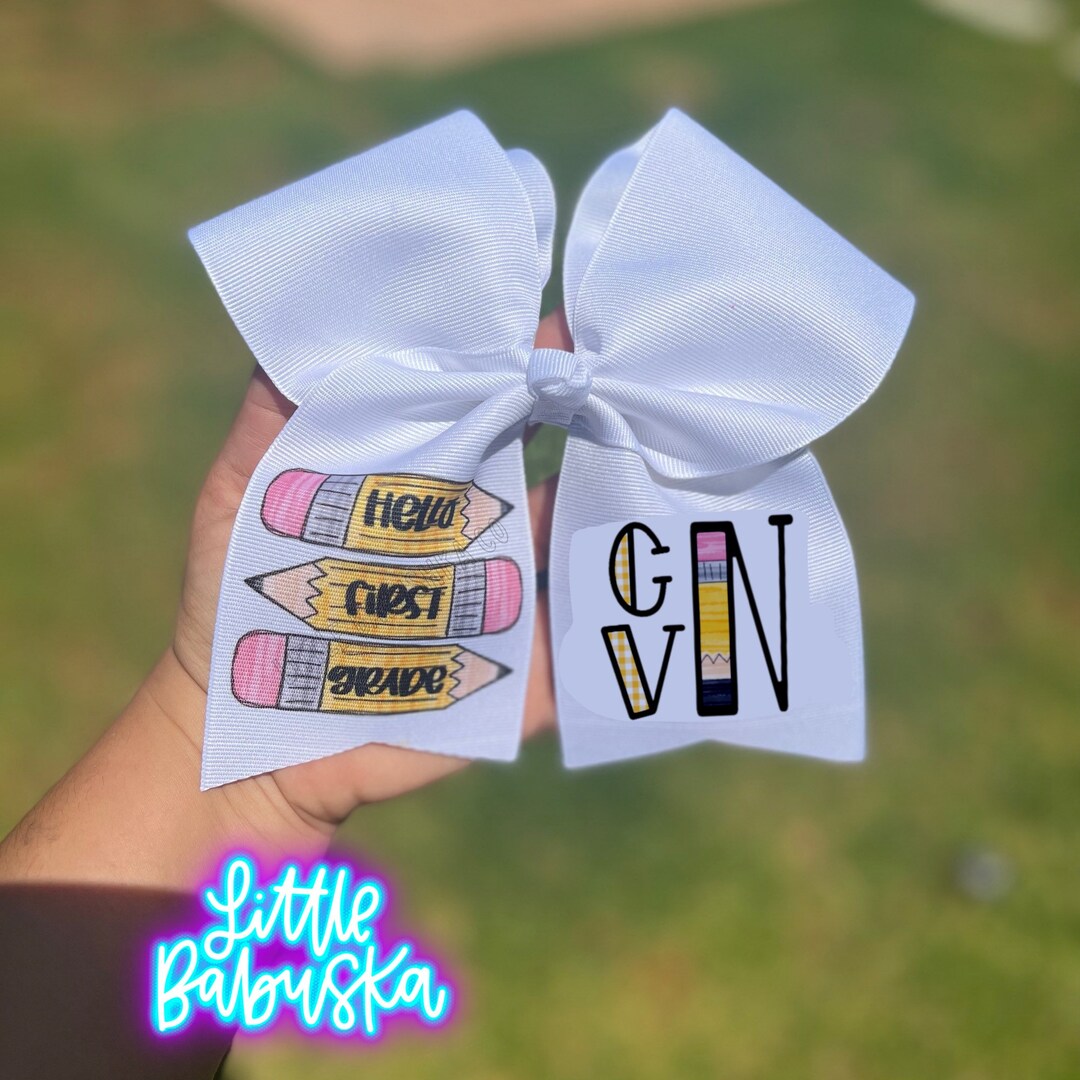 Monogram Back to School Bow/ Custom Bow/ Name Bow/ Bows for Girls ...