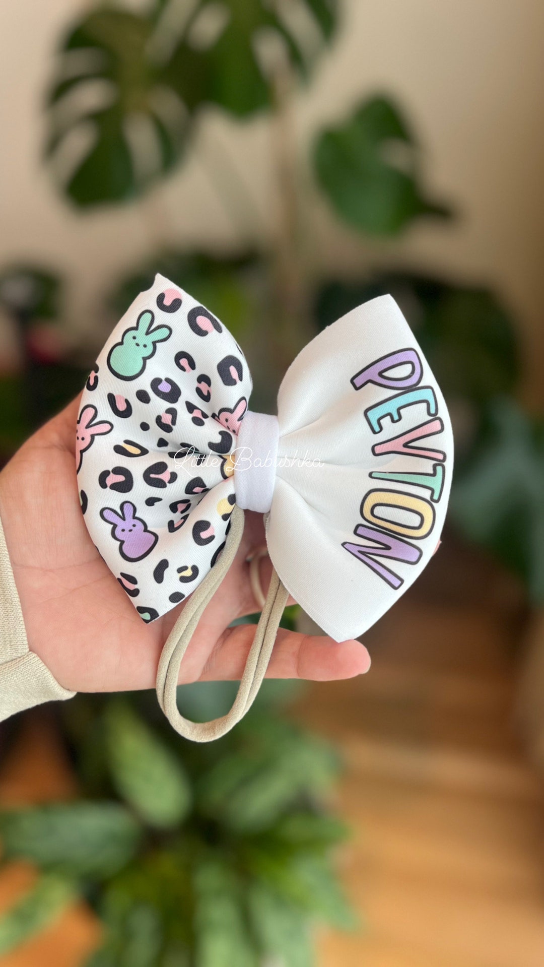 Easter Name Bow/ Custom Puff Bow/ Custom Bow/ Bows for Girls ...