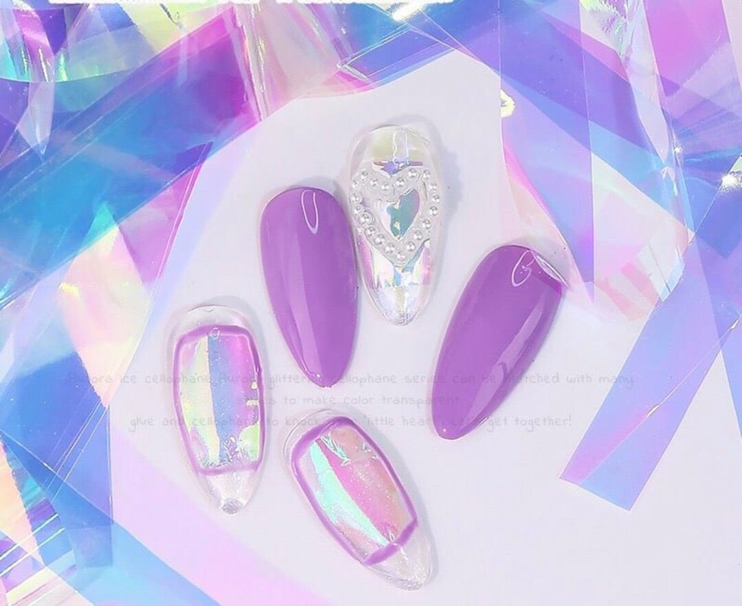 Colorful Mylar Sheets Nail Art Aurora Nail Foil Nail Art Aurora Glass ...