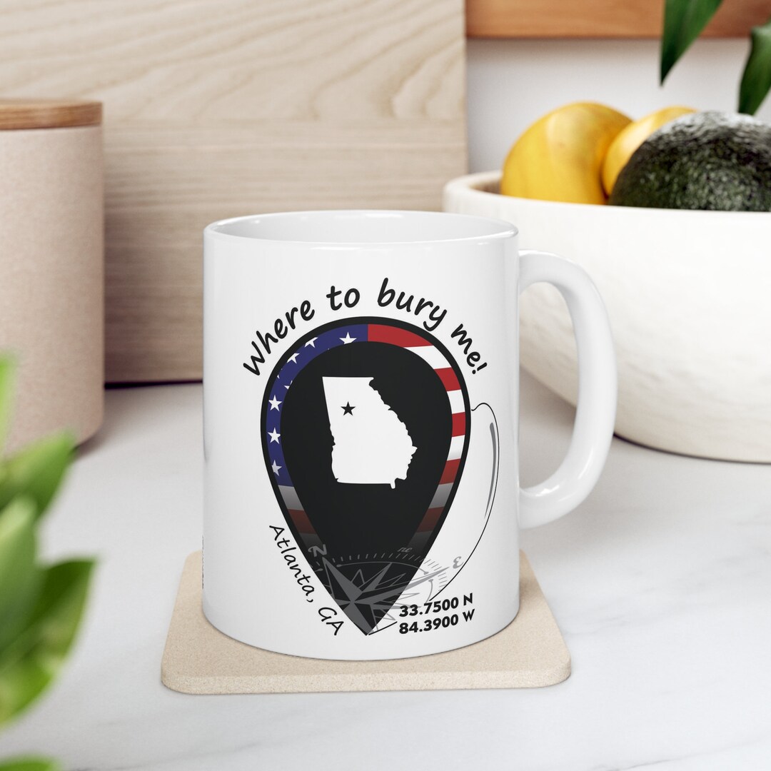 ATLANTA GA Mug City Pride Map Icon Map Coordinates City Love - Etsy