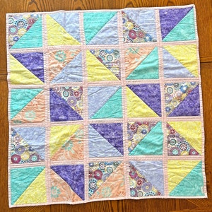 Baby Quilt, Pastel Colors Baby Blanket, Handmade Baby Blanket, Baby ...