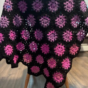 Handmade Crocheted Hexagon Lap Blanket, Stained Glass Afghan, Colorful ...