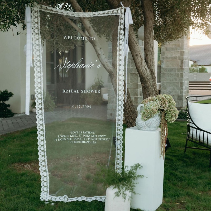 White Lace Wedding Sign - Etsy