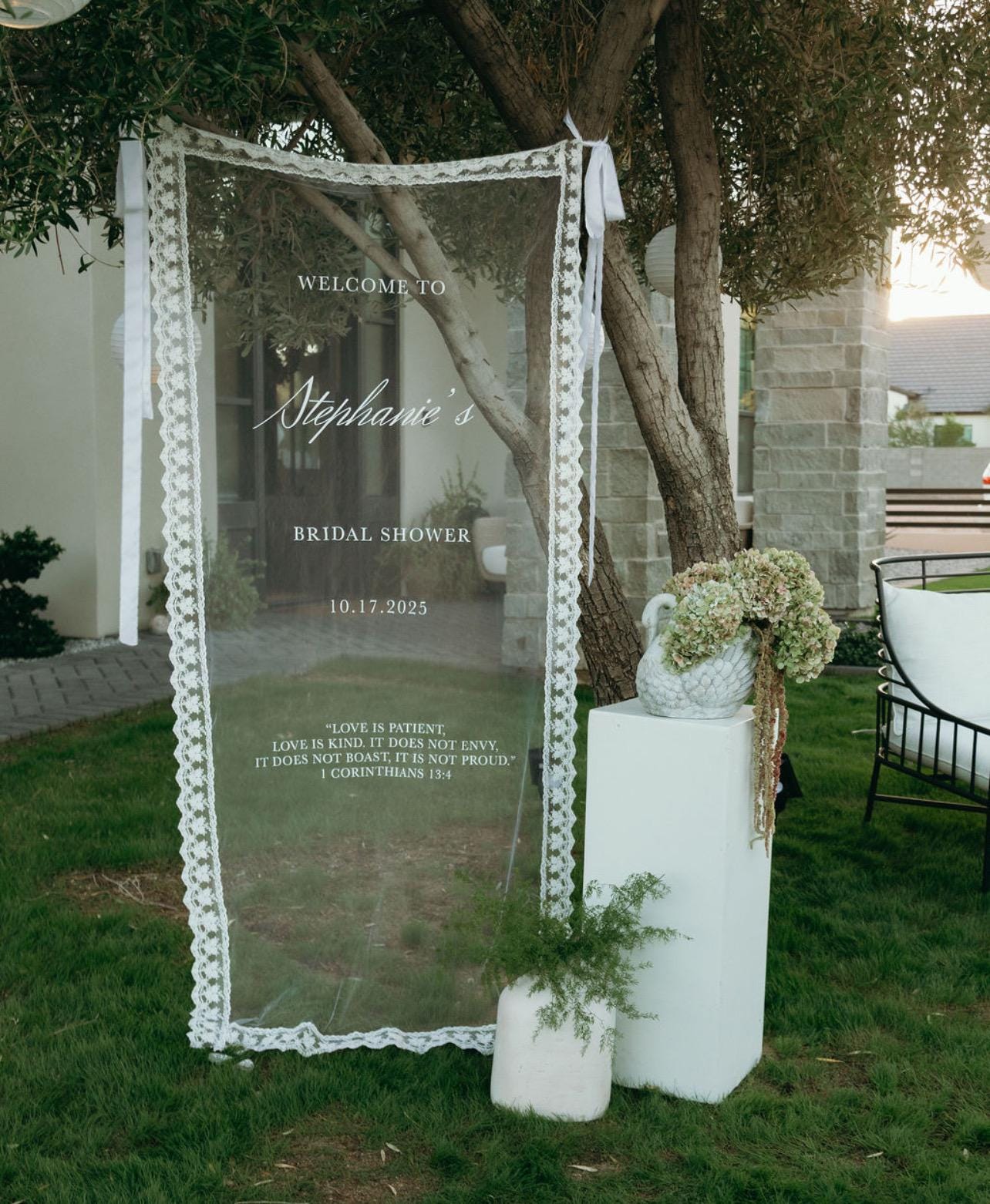 Romantic Custom Sheer Lace Welcome Sign - Etsy