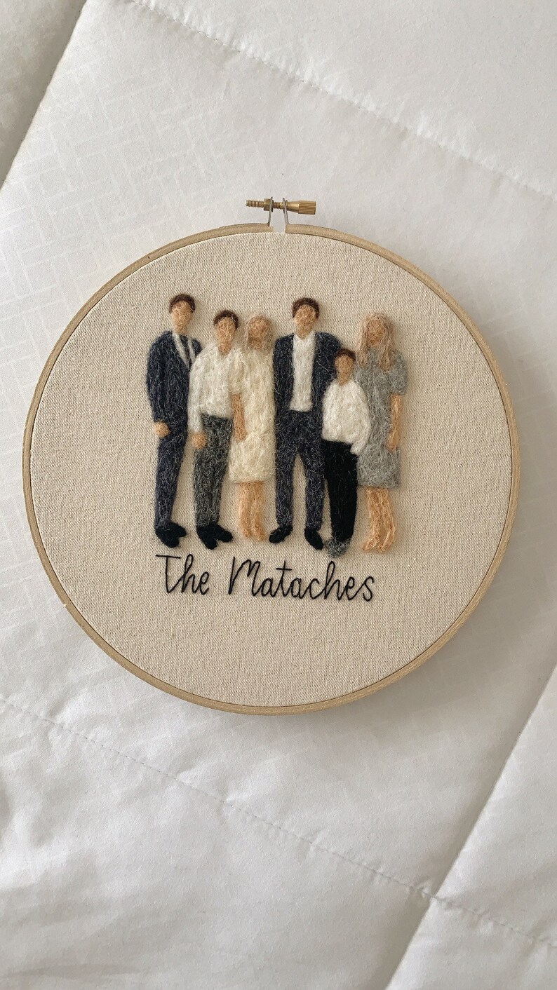 Family Felt Portrait Embroidery Hoop | Etsy