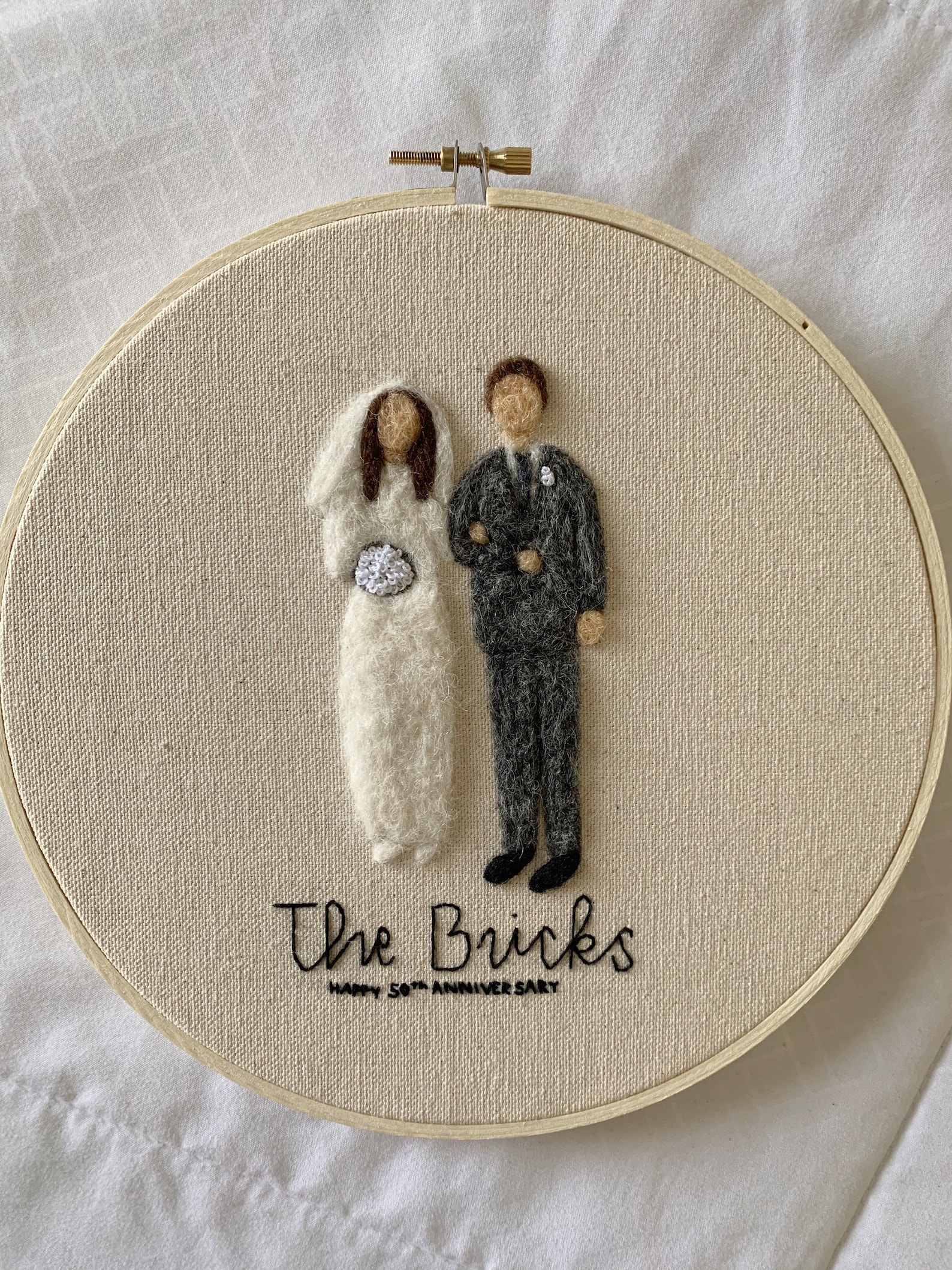 Couple Felt Portrait Embroidery Hoop | Etsy
