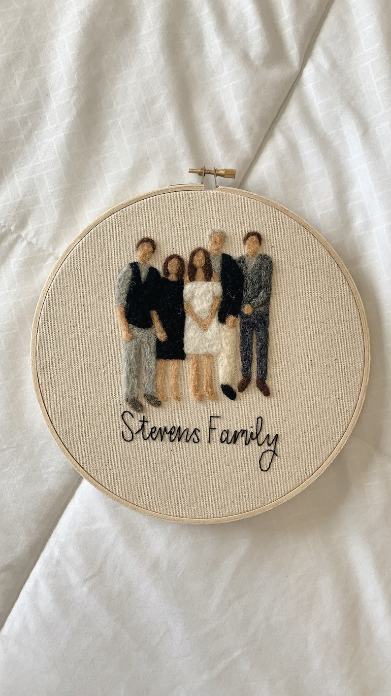 Family Felt Portrait Embroidery Hoop - Etsy
