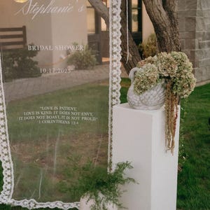 Romantic Custom Sheer Lace Welcome Sign - Etsy