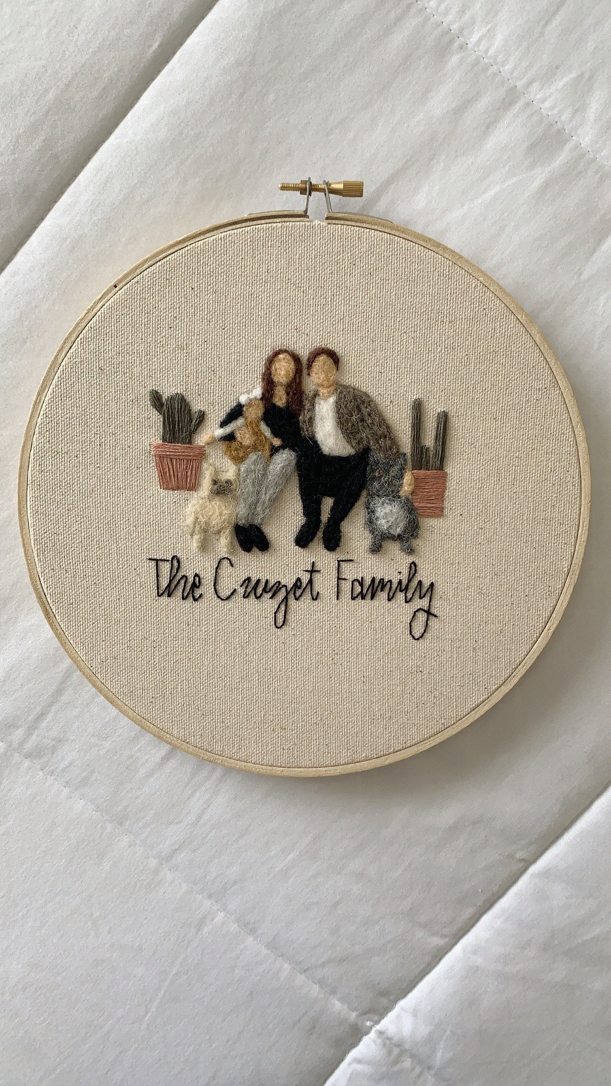 Family Felt Portrait Embroidery Hoop | Etsy