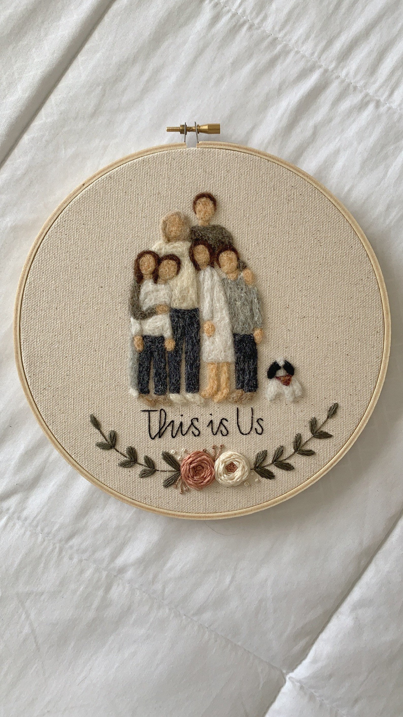 Family Felt Portrait Embroidery Hoop - Etsy