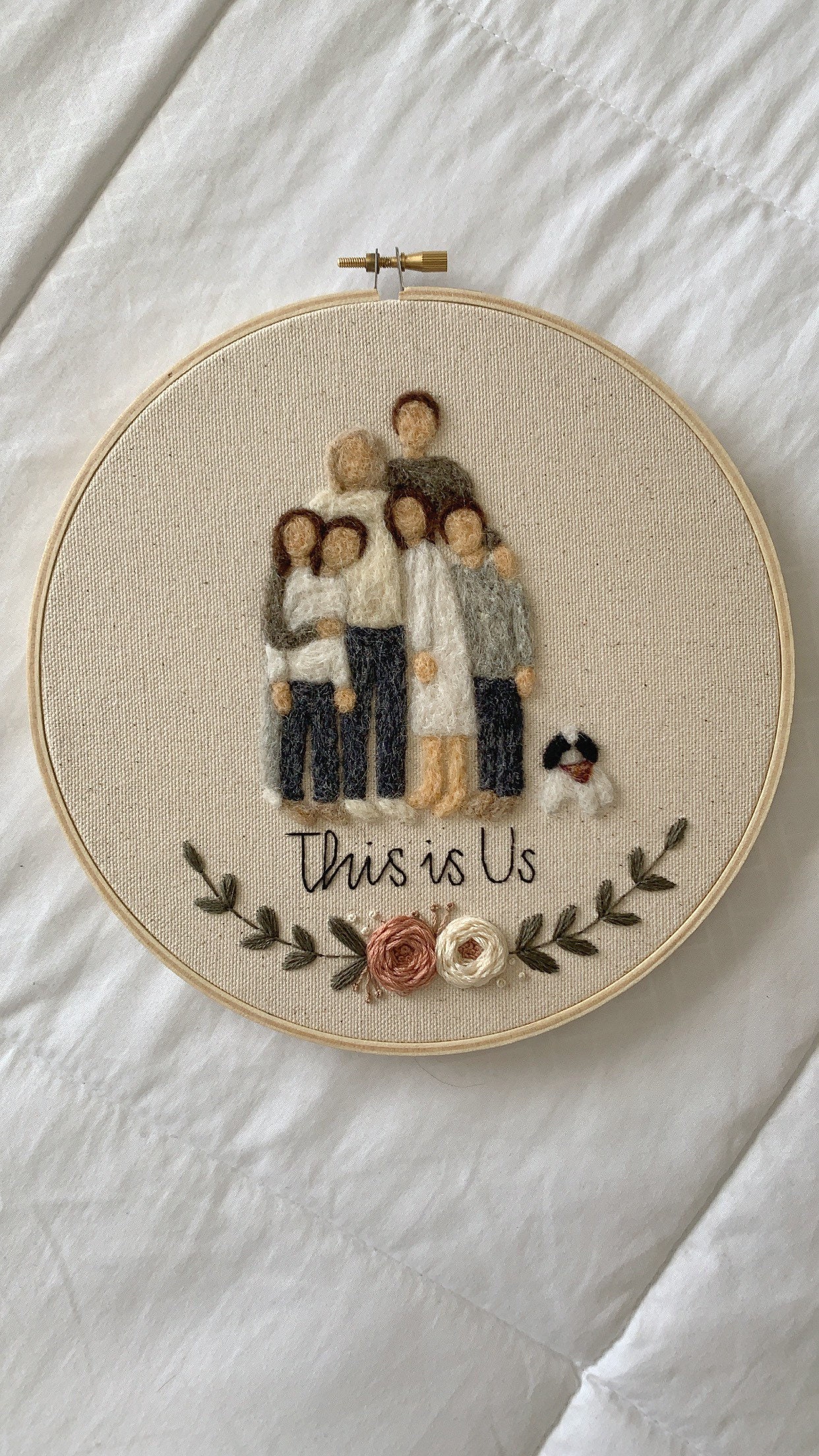 Family Felt Portrait Embroidery Hoop | Etsy