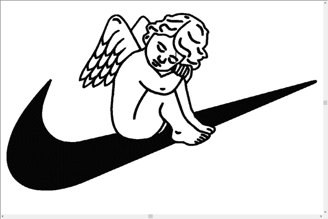 Nike-Logo mit BABY ANGEL Custom Embroidery File Nike Swoosh | Etsy