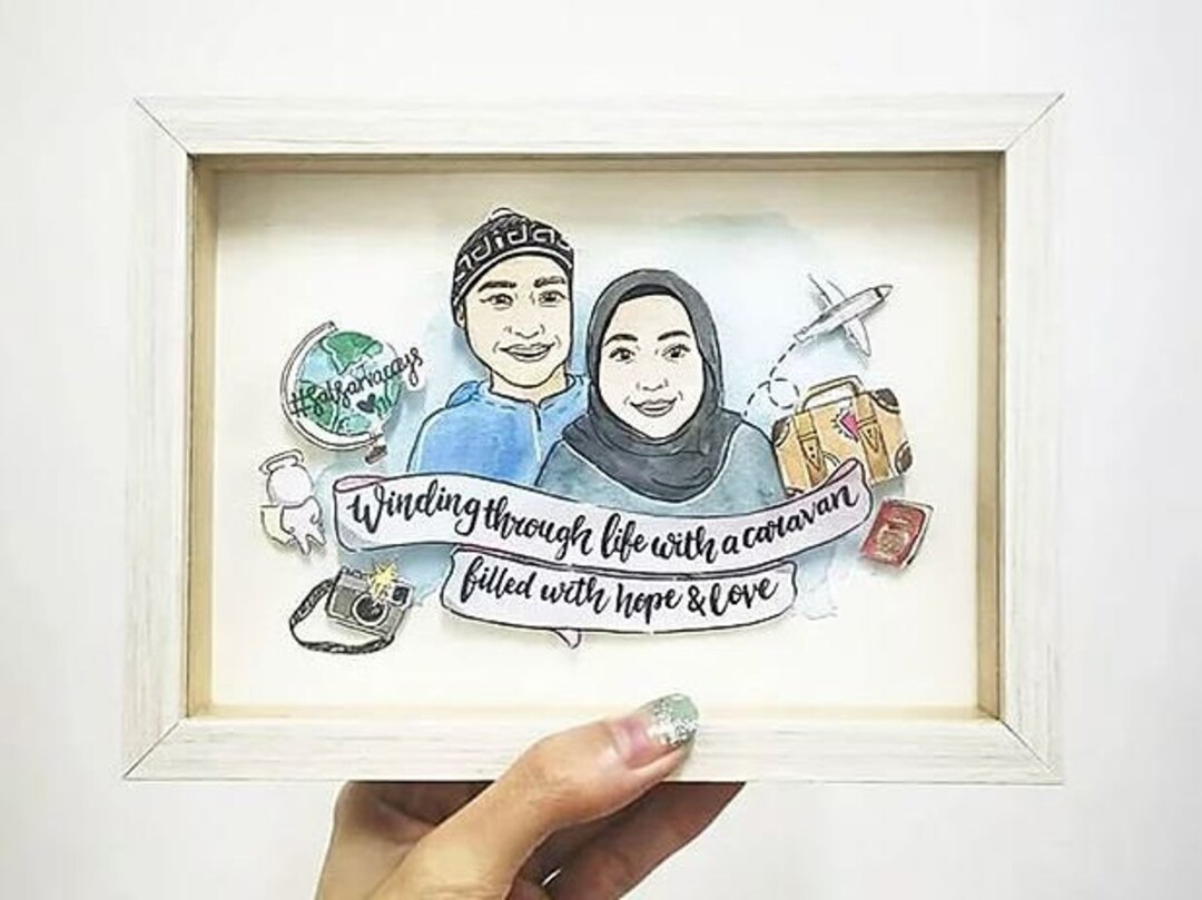 Pop-up Portrait Frame Handdrawn Portrait Papercut Art - Etsy New Zealand