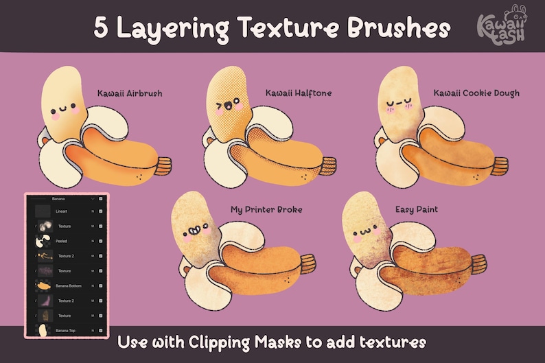Monoline Kawaii Art Pack: 32 Illustration Brushes for Procreate ...