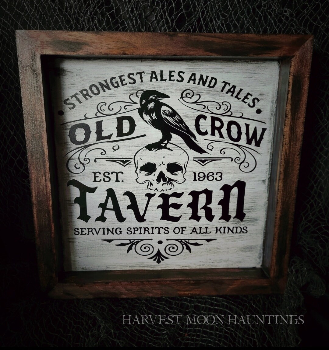 Old Crow Tavern 8x8 Wood Sign - Etsy