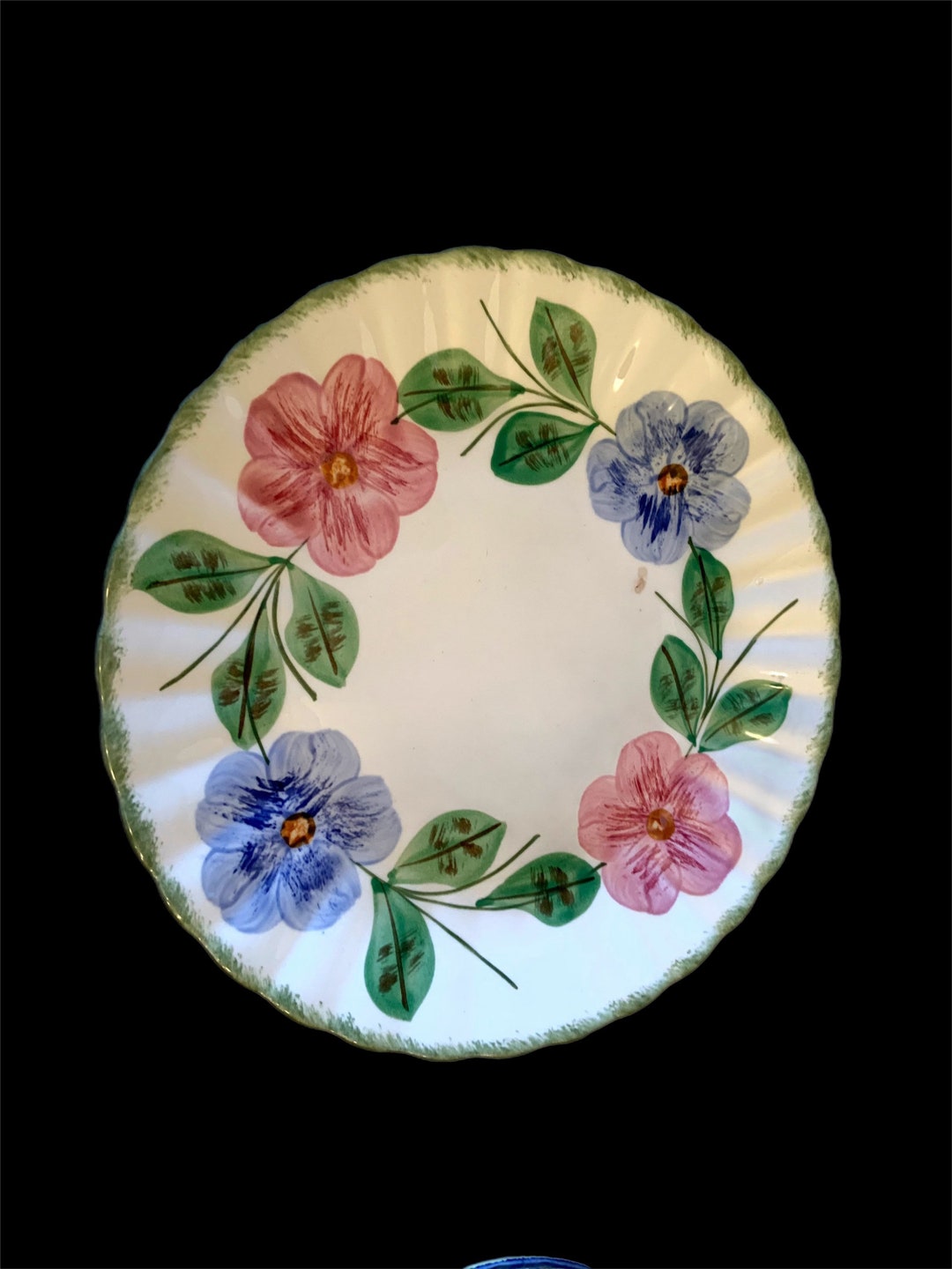 Blue Ridge Southern Pottery Hand Painted Morning Glory Flower ...