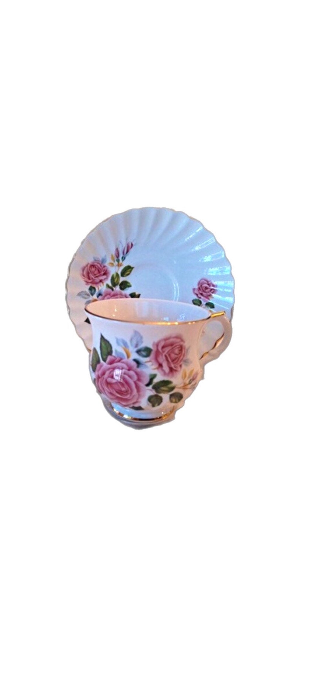 Old Foley Rose Tea Cup & Saucer Pink Roses Vintage China - Etsy