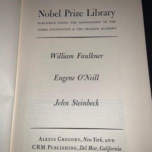 The Nobel Prize Library 1971 Steinbeck Faulkner O’neill Classic ...