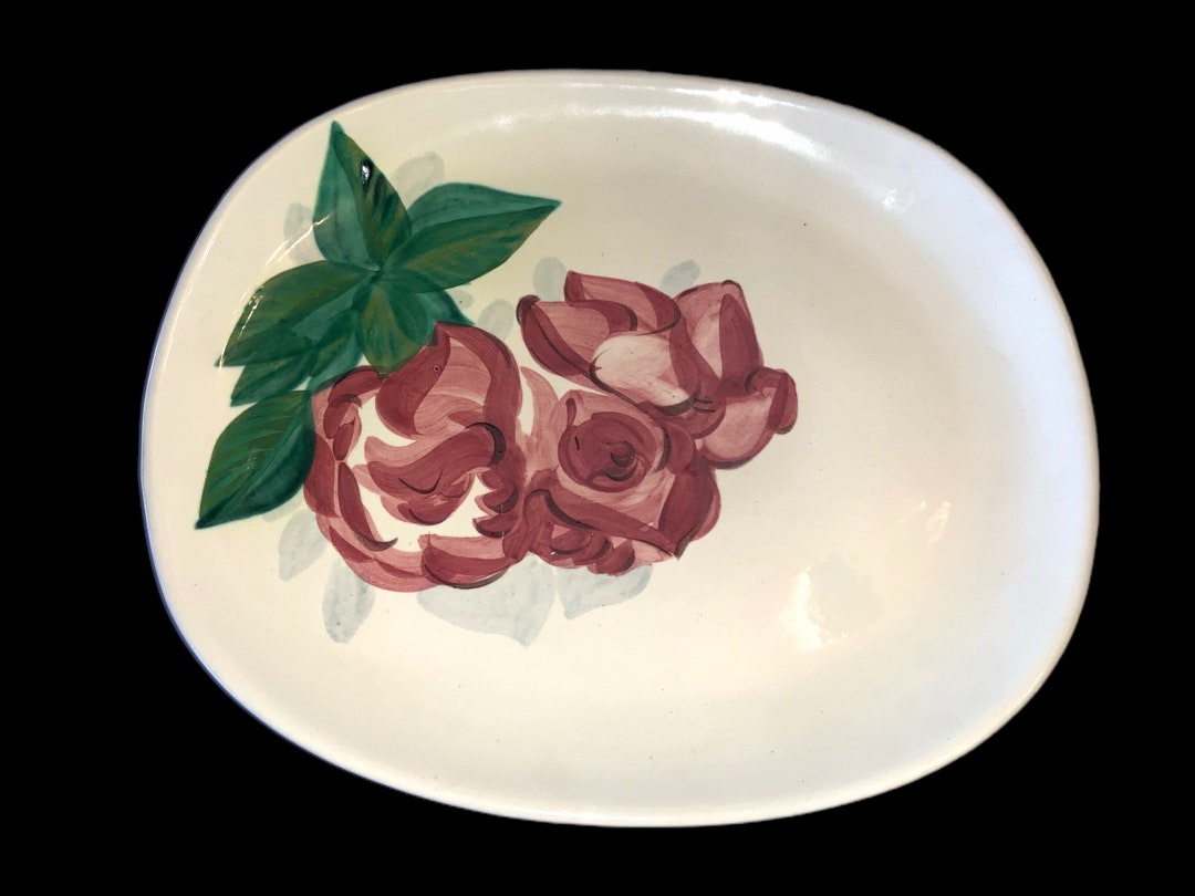 Red Wing Pottery Hand Painted Lexington Rose Mid-century Platter - Etsy