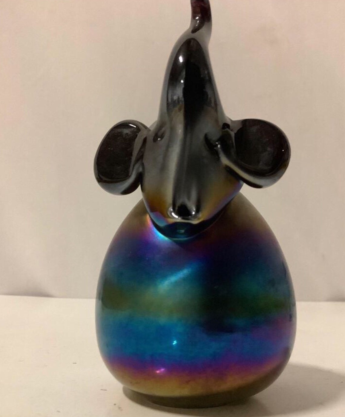 Penco Iridescent Art Glass Elephant | Etsy