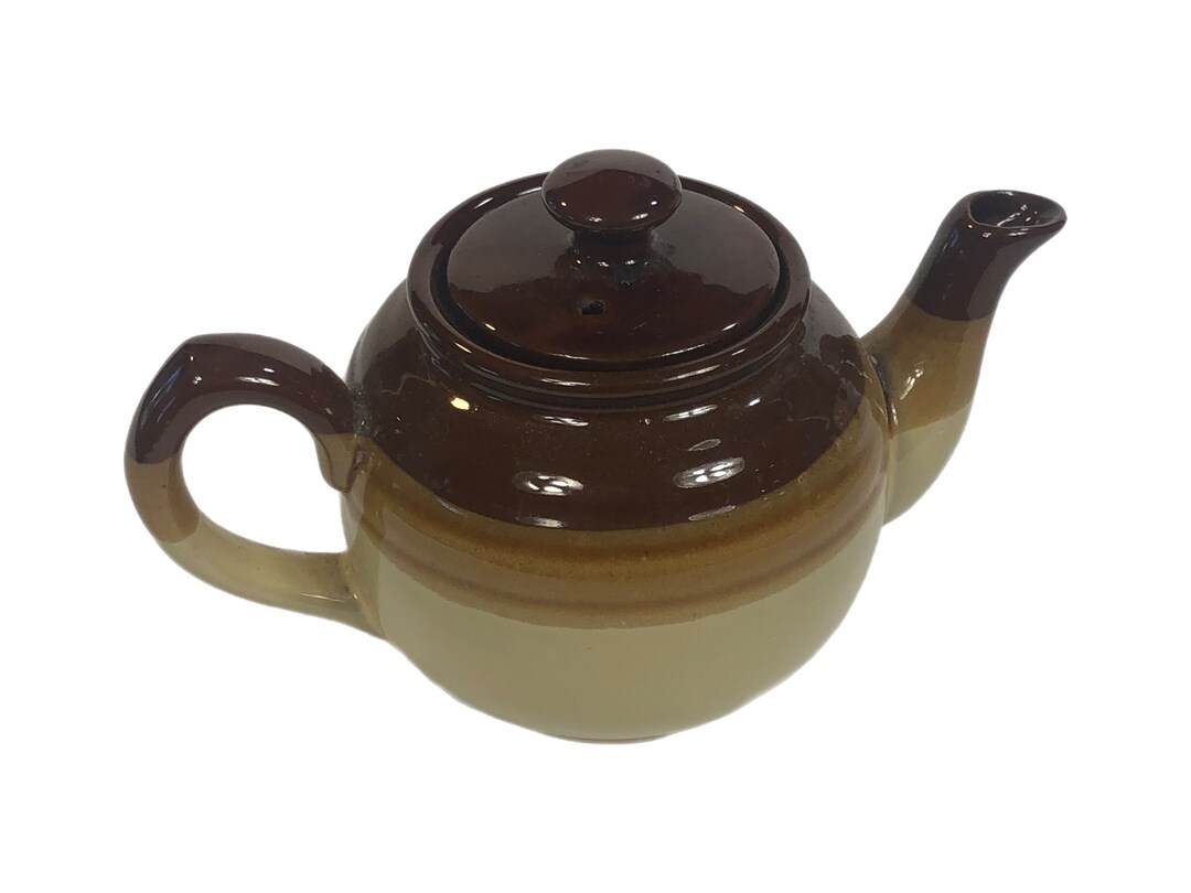 Vintage Brown Taupe Stoneware Ceramic Teapot - Retro Kitchen Decor ...