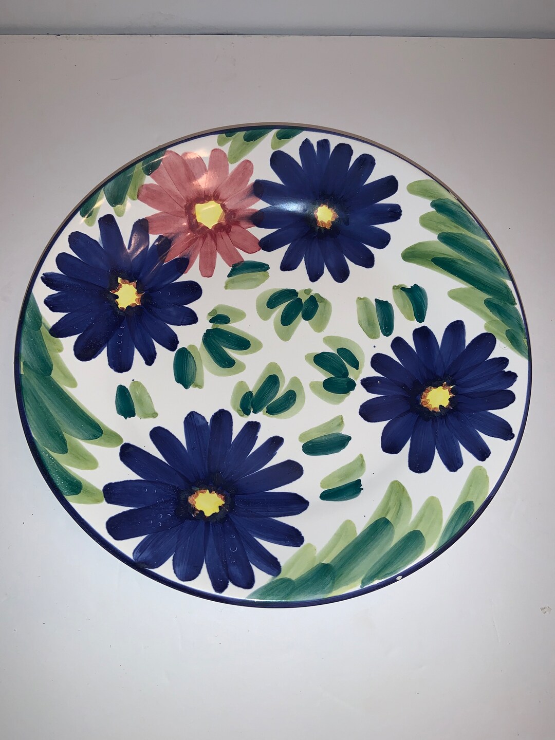 Hand-painted Signed Pottery Ceramic Plate Wall Decor Hand Painted Plate ...