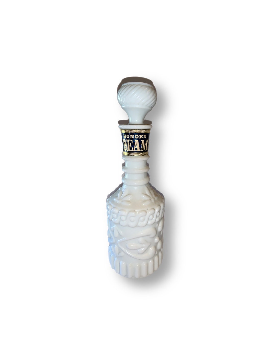 Jim Beam Decanter 1960s White Milk Glass Vintage Whiskey Decanter - Etsy