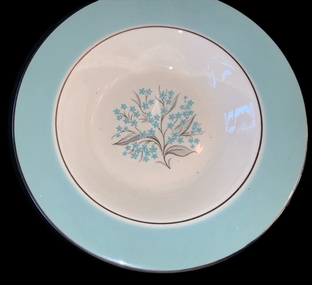 Sevron Midcentury China Bowl 1950s Blue Lace MCM Vintage Dessert Bowls ...