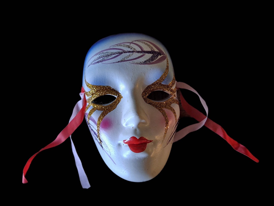 Unique Hand-painted Porcelain Mask - Small Decorative Ceramic Art for ...