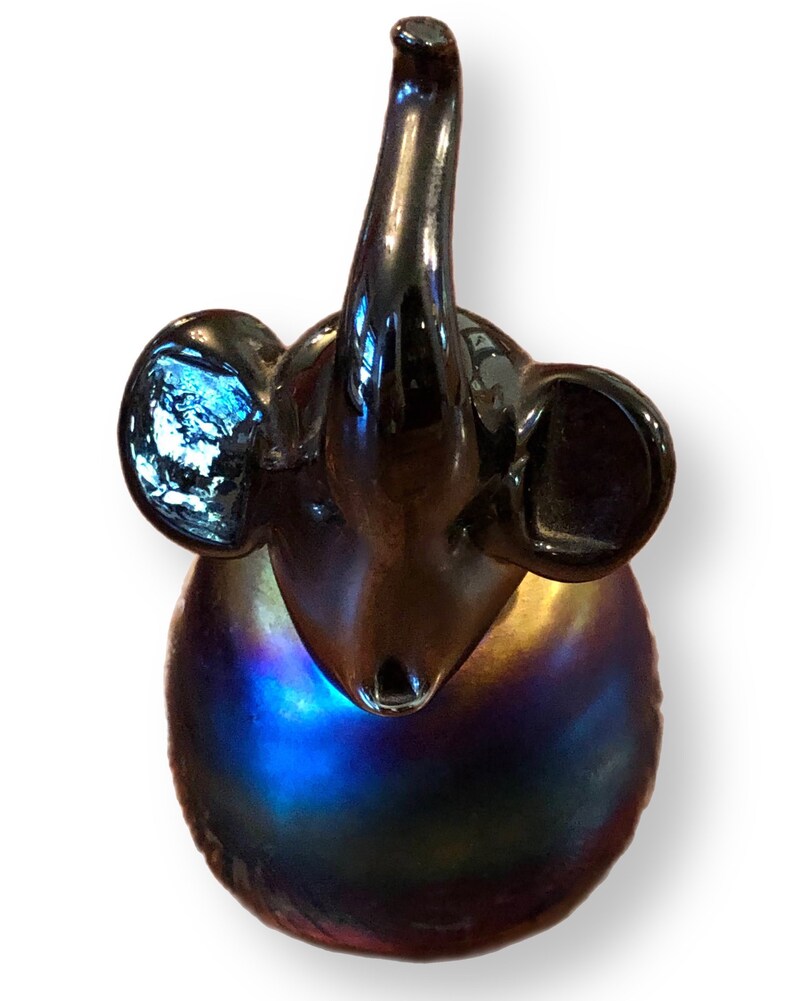 Penco Iridescent Art Glass Elephant - Etsy