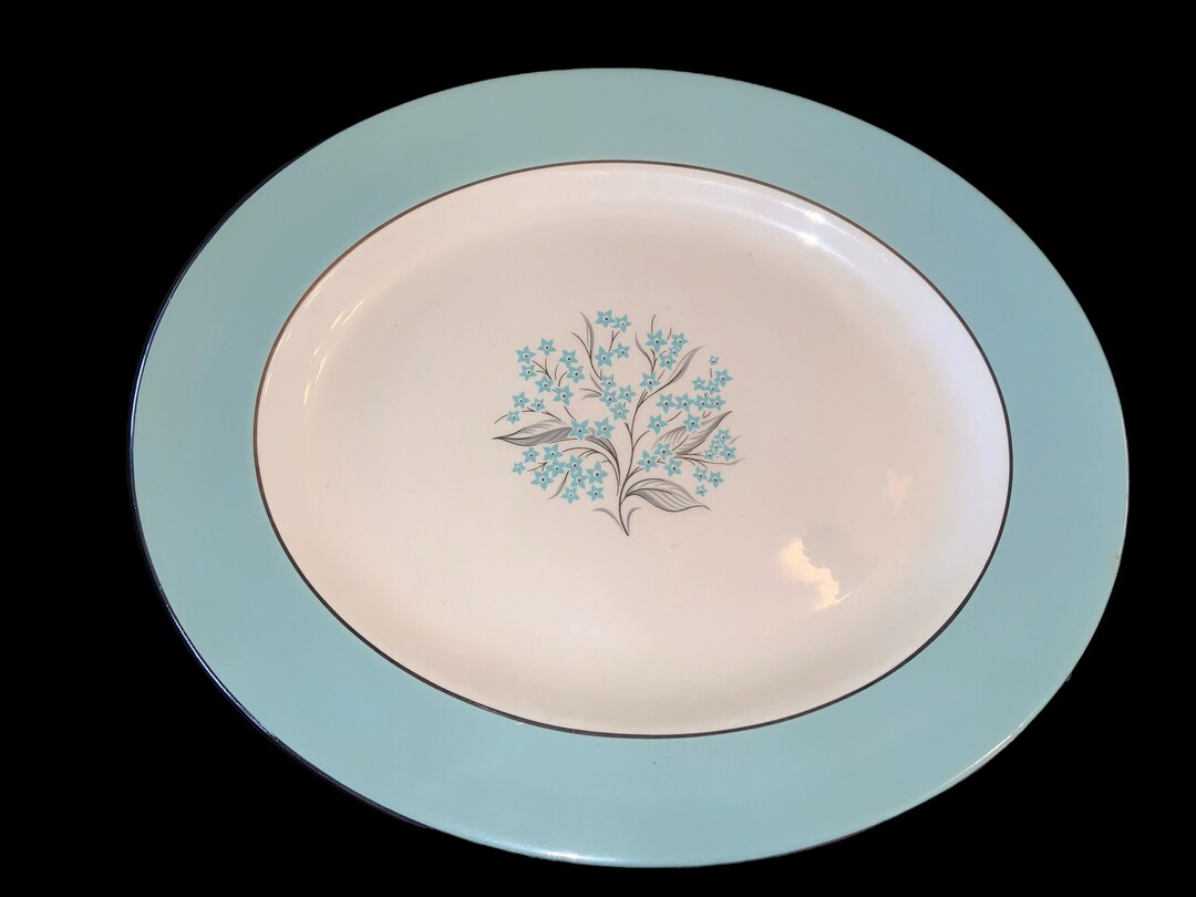 Sevron Midcentury China Platter 13” 1950s Blue Lace MCM Vintage - Etsy